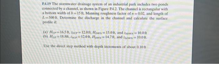 Solved P.4.19 The stormwater drainage system of an | Chegg.com