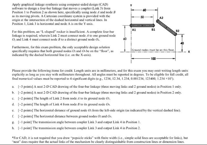 Apply graphical linkage synthesis using | Chegg.com