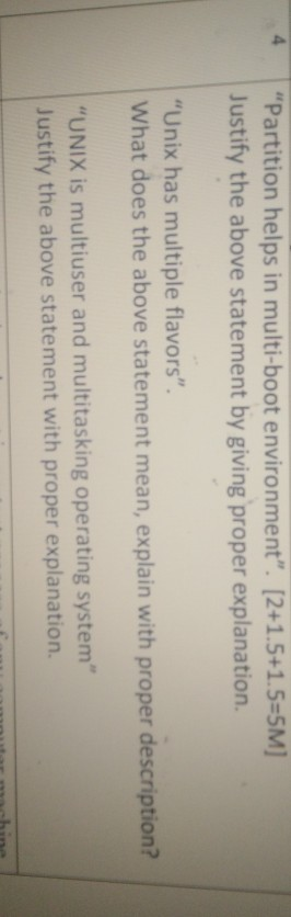 Solved "Partition helps in multi-boot environment". | Chegg.com