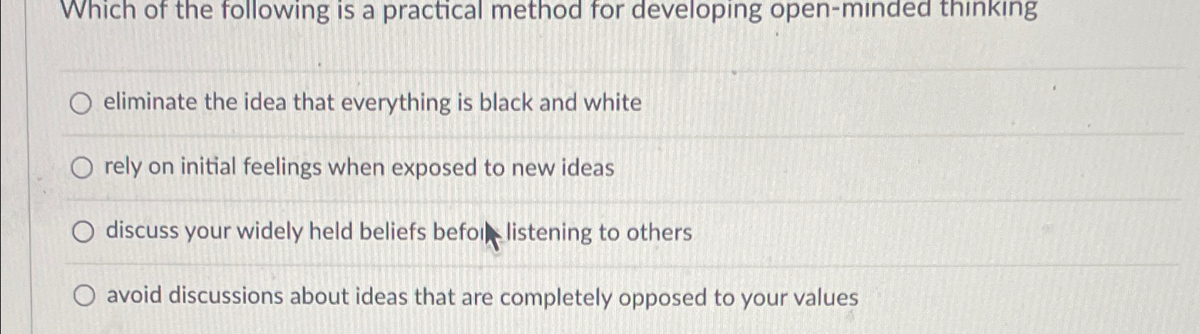 Solved Which of the following is a practical method for | Chegg.com