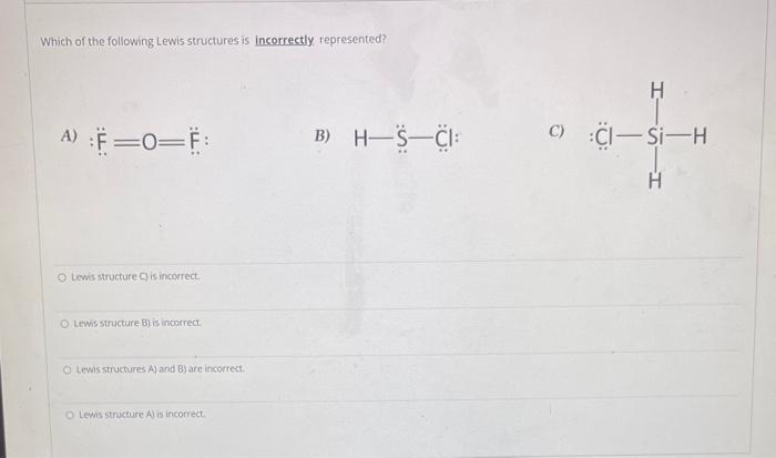 Solved Which of the following Lewis structures is | Chegg.com