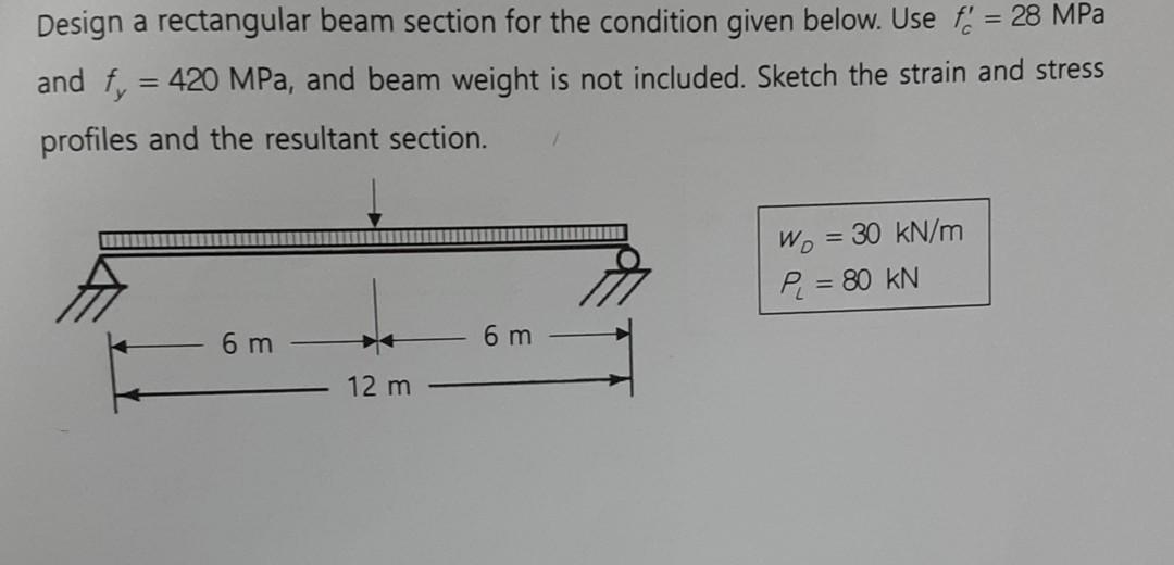 Solved Design a rectangular beam section for the condition | Chegg.com