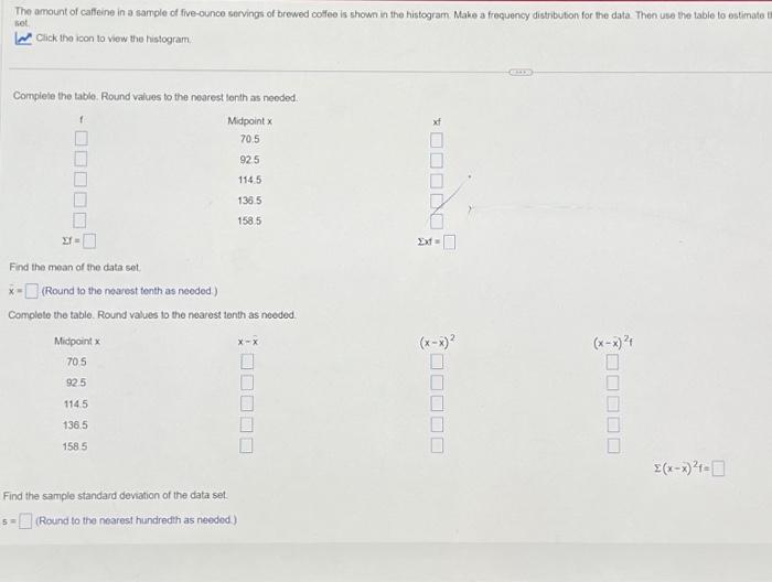 Solved The amount of caffeine in a sample of five-ounce | Chegg.com