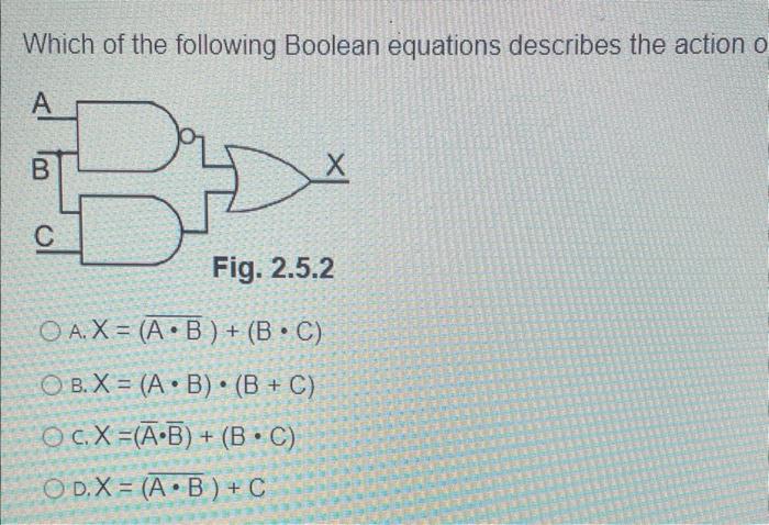 Solved Which of the following Boolean equations describes | Chegg.com