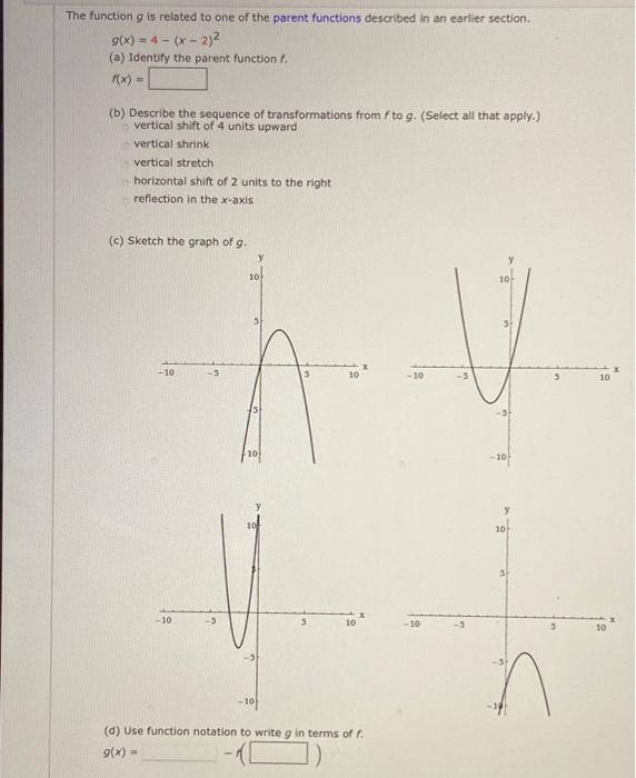 Solved The function is related to one of the parent | Chegg.com