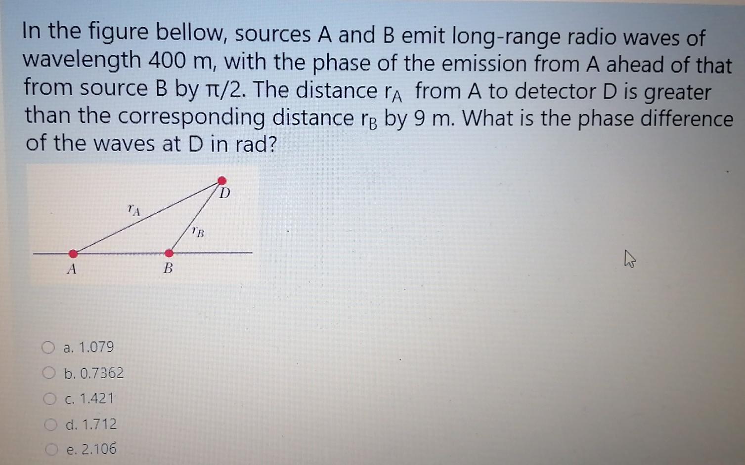 Solved In the figure bellow, sources A and B emit long-range | Chegg.com