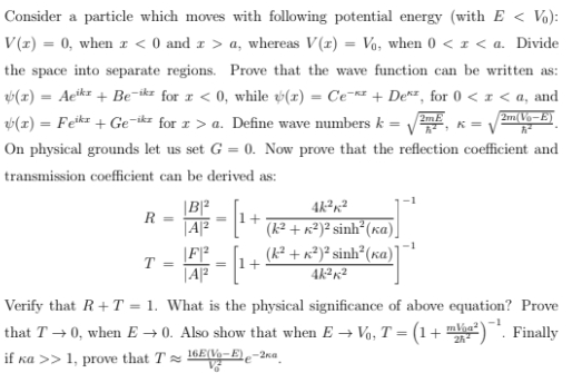 Solved Consider a particle which moves with following | Chegg.com