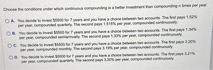 Solved Write an example in which continuous compounding at a | Chegg.com