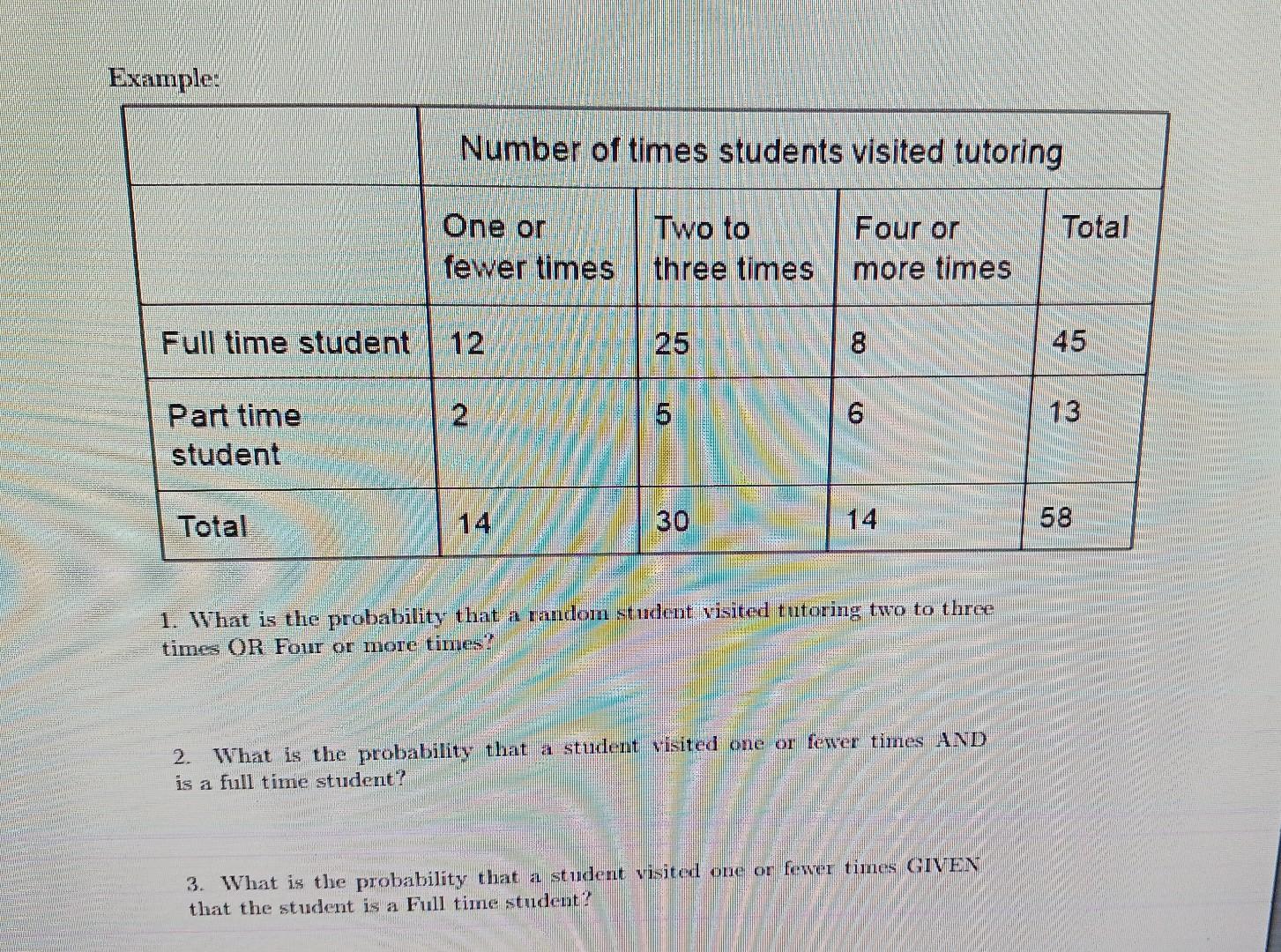 Solved 1. What is the probability that a random student | Chegg.com