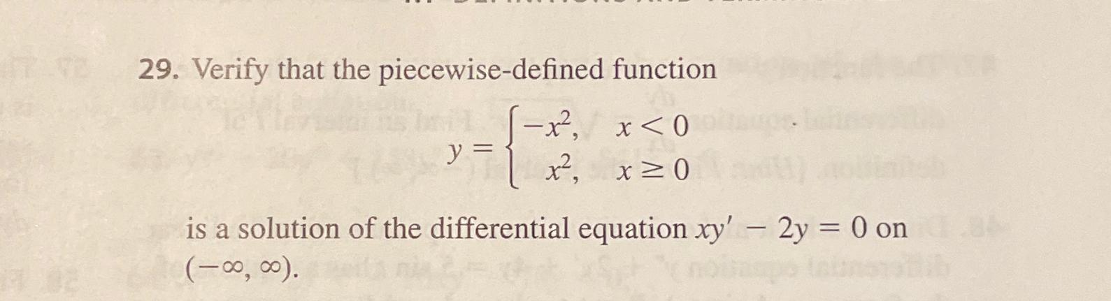 Solved Verify that the piecewise-defined | Chegg.com