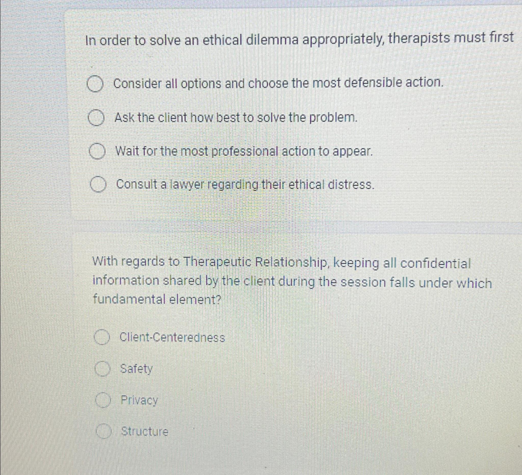 Solved In order to solve an ethical dilemma appropriately, | Chegg.com