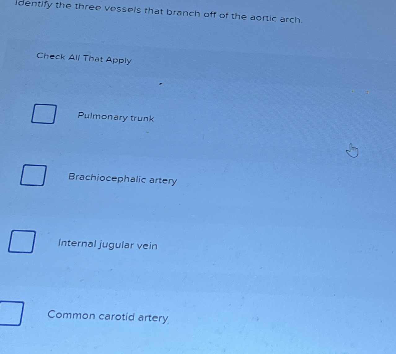 Solved Identify the three vessels that branch off of the | Chegg.com