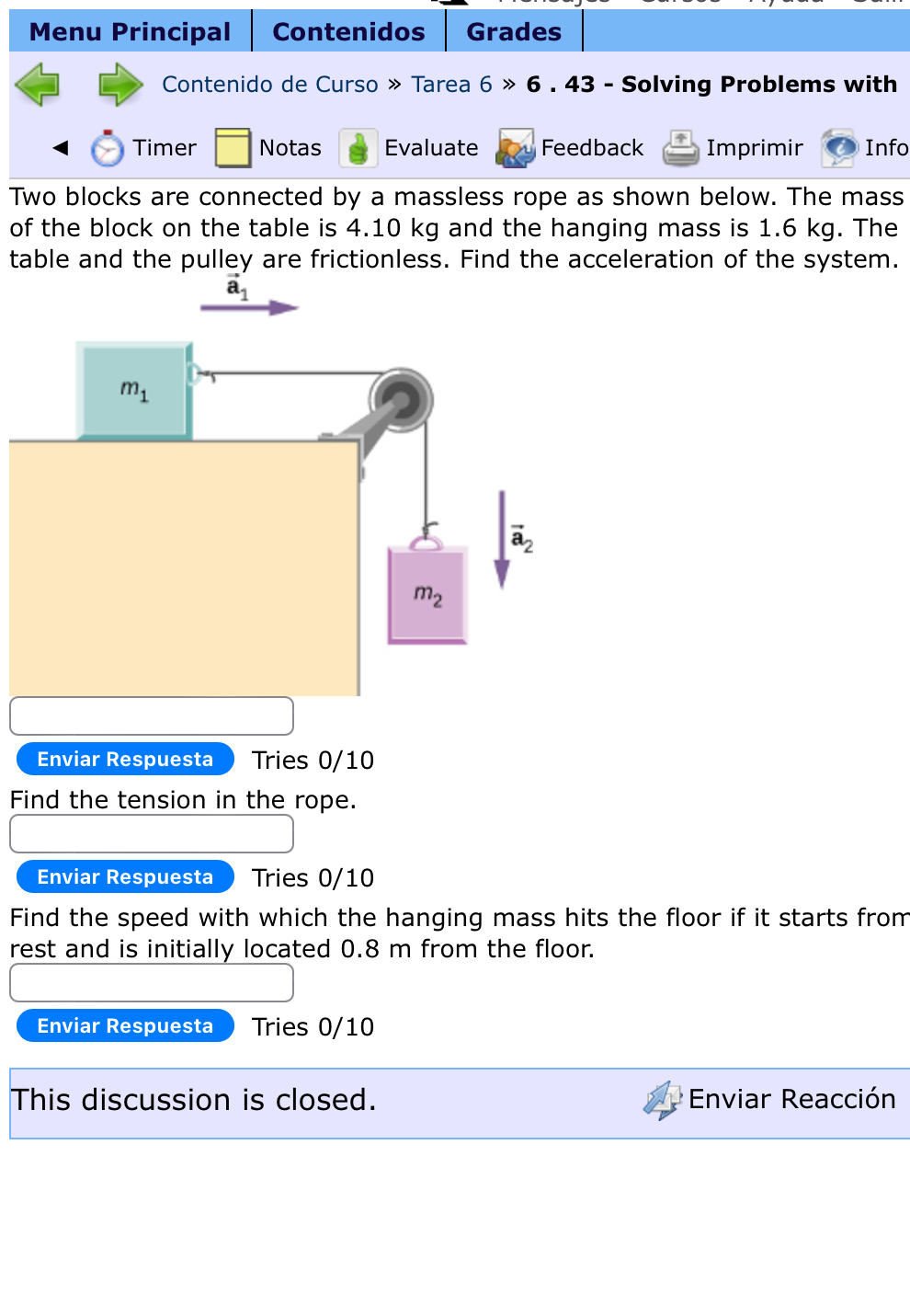 Solved Two Blocks Are Connected By A Massless Rope As Shown