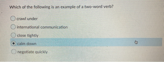 Solved Which of the following is an example of a two-word | Chegg.com