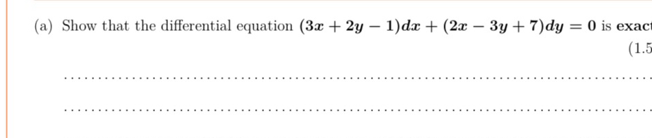 Solved (a) ﻿Show that the differential equation | Chegg.com