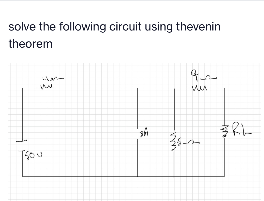 Solved solve the following circuit using thevenin theorem | Chegg.com