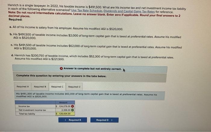 Solved Henrich is a single taxpayer. In 2022, his taxable | Chegg.com