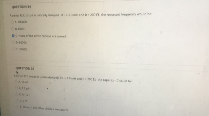 Solved QUESTION 32 In an RLC circuit, if the Neper frequency | Chegg.com