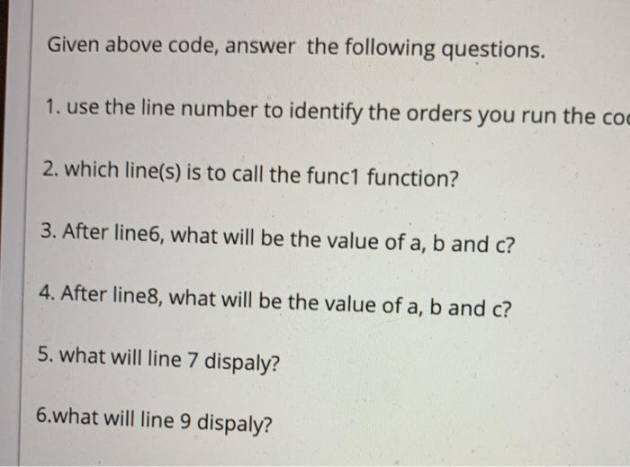 Solved 1 2. 3. #include using namespace std; void func1(int | Chegg.com