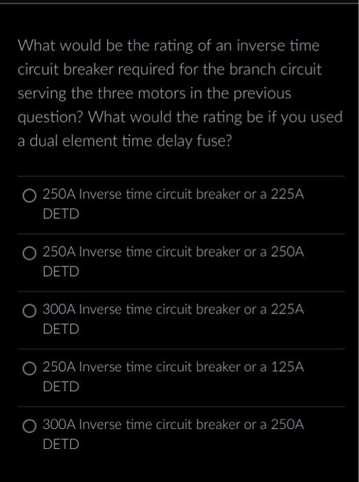 Solved What would be the rating of an inverse time circuit | Chegg.com