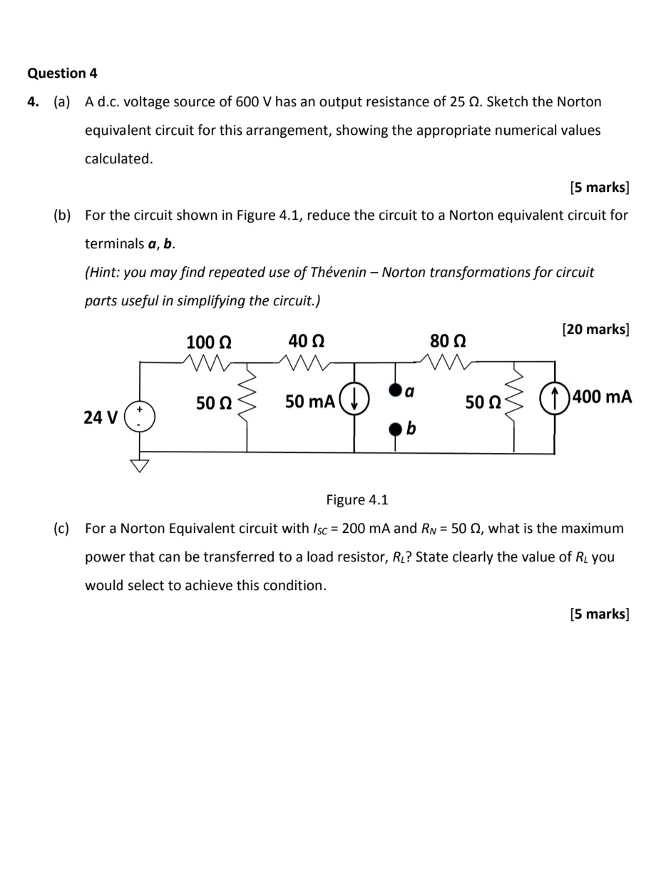 Solved Question 44. (a) ﻿A d.c. ﻿voltage source of 600 ﻿V | Chegg.com