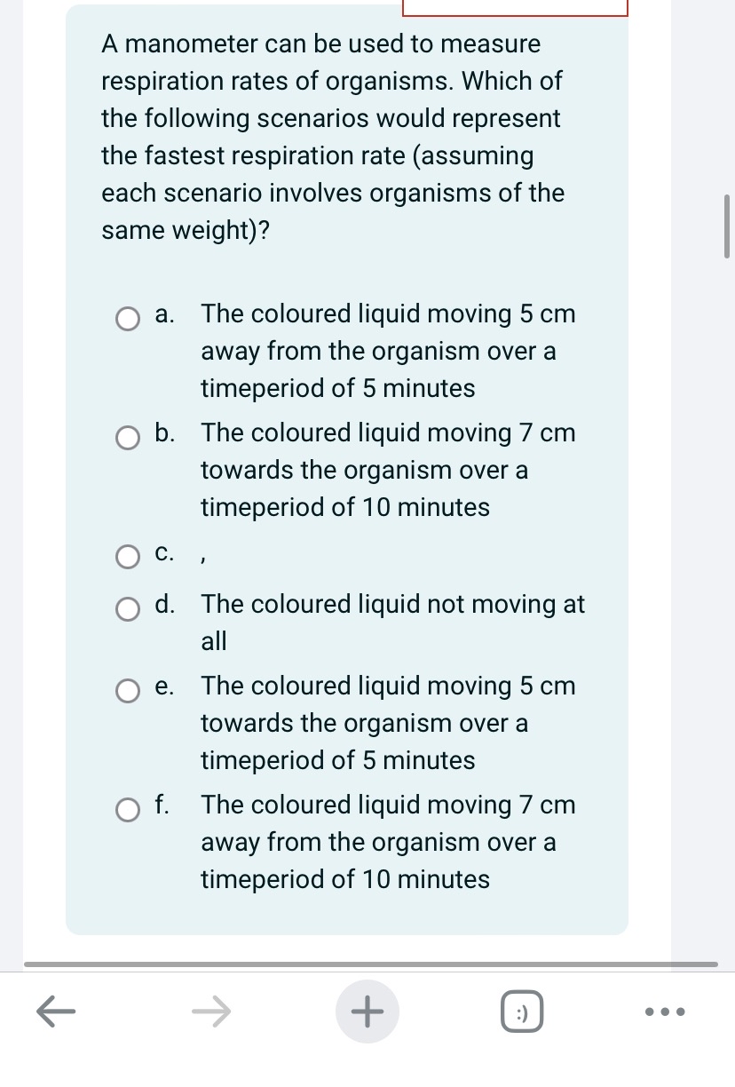 Solved A manometer can be used to measure respiration rates | Chegg.com