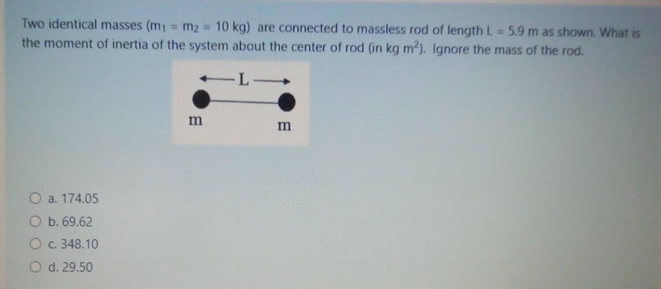 Solved Two identical masses (m1 = m2 = 10 kg) are connected | Chegg.com