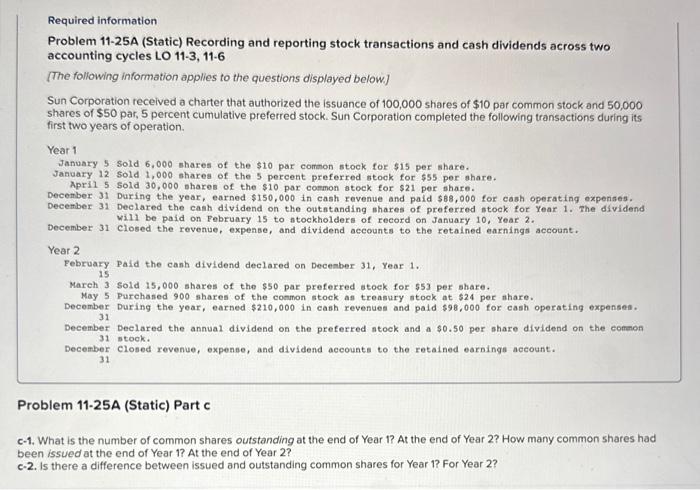 Solved Required information Problem 11-25A (Static) | Chegg.com