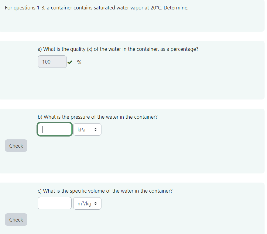 Solved For questions 1-3, ﻿a container contains saturated | Chegg.com