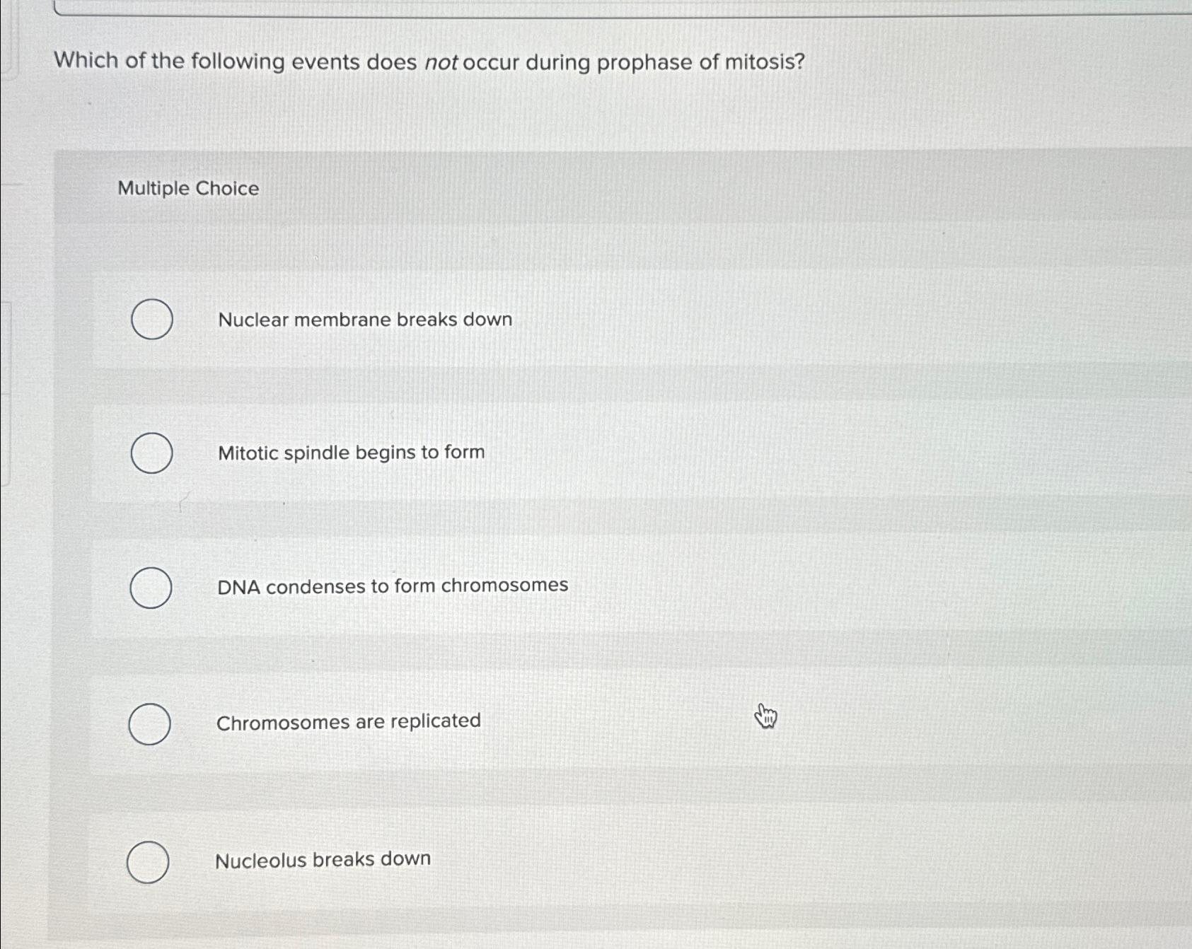 Solved Which of the following events does not occur during | Chegg.com