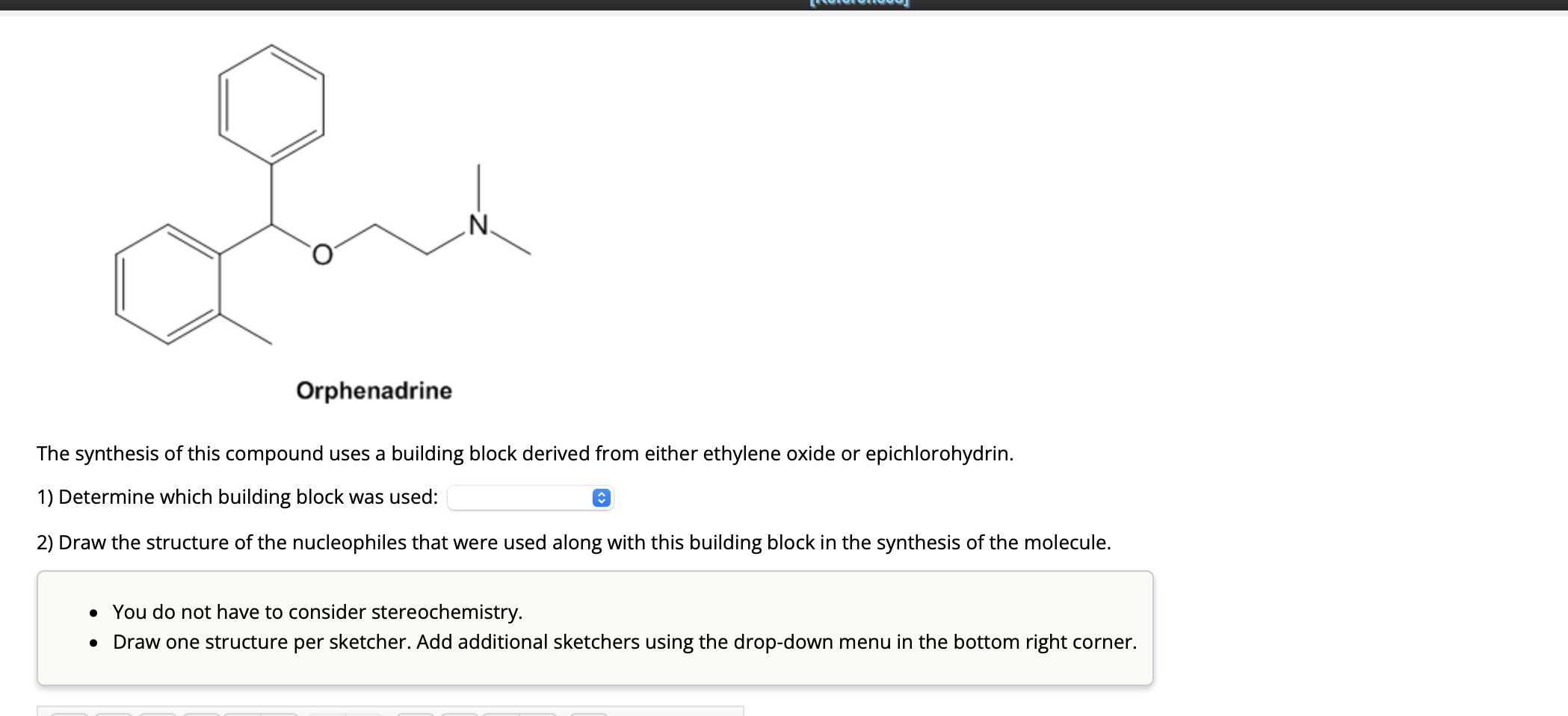 Solved The synthesis of this compound uses a building block | Chegg.com
