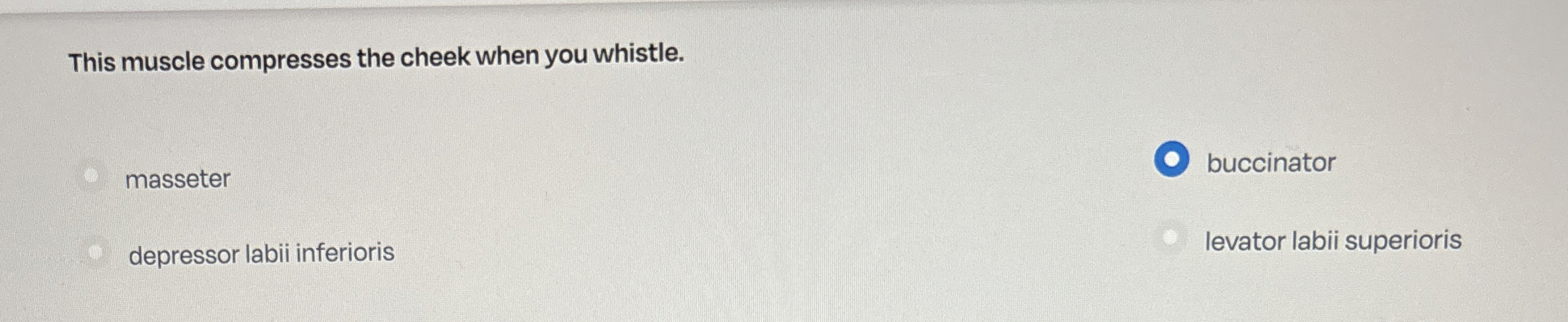Solved This muscle compresses the cheek when you | Chegg.com