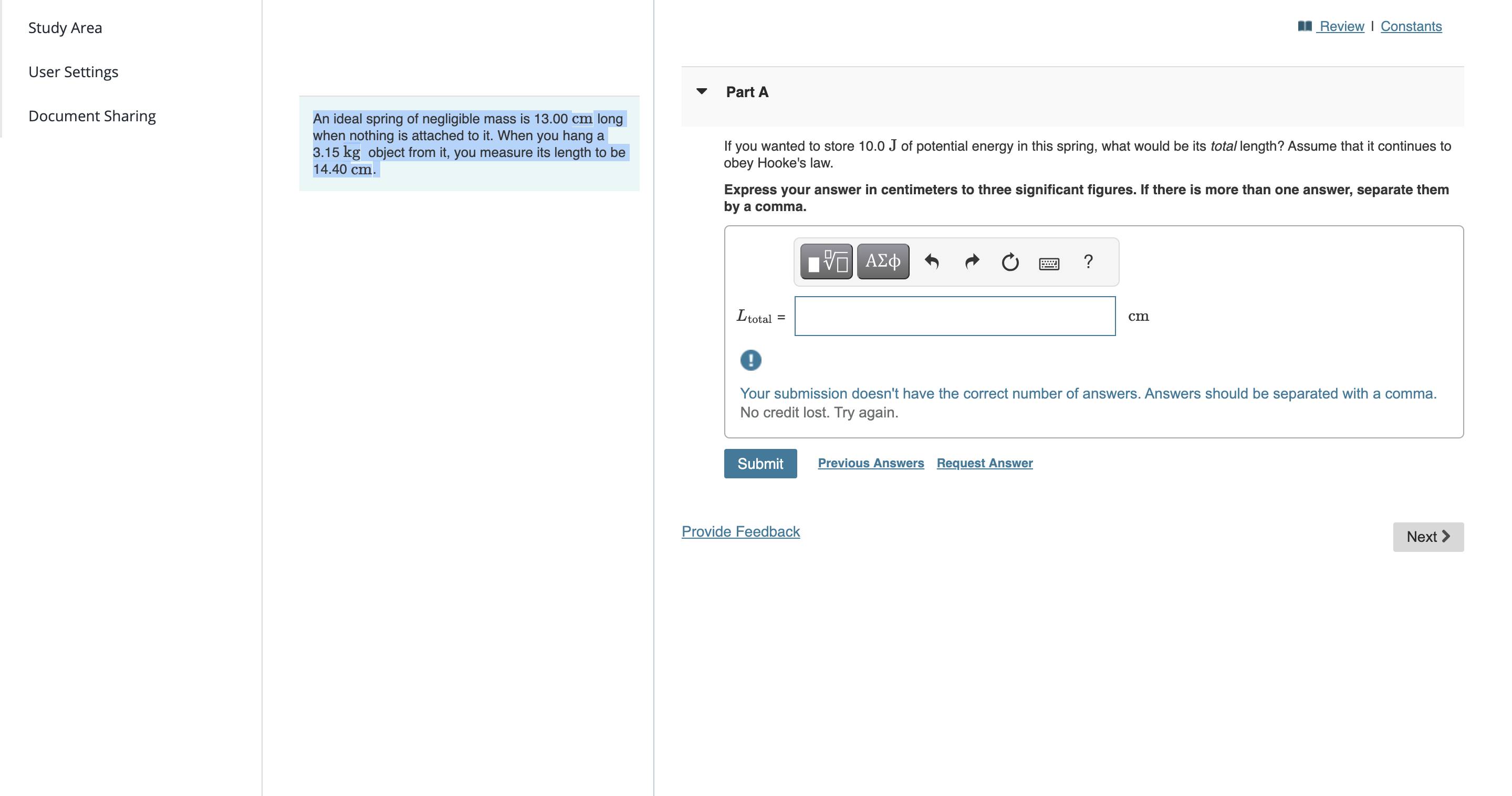 Solved Study AreaUser SettingsDocument SharingPart AIf you | Chegg.com