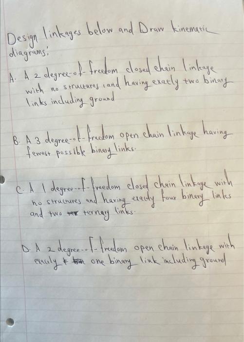 Solved diagrams: A. A 2 degree-of-freetom closed chain | Chegg.com