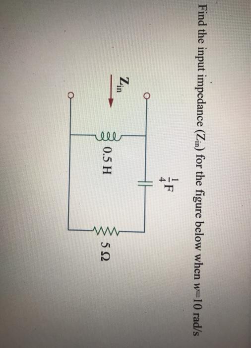 Solved Find the input impedance (Zin) for the figure below | Chegg.com
