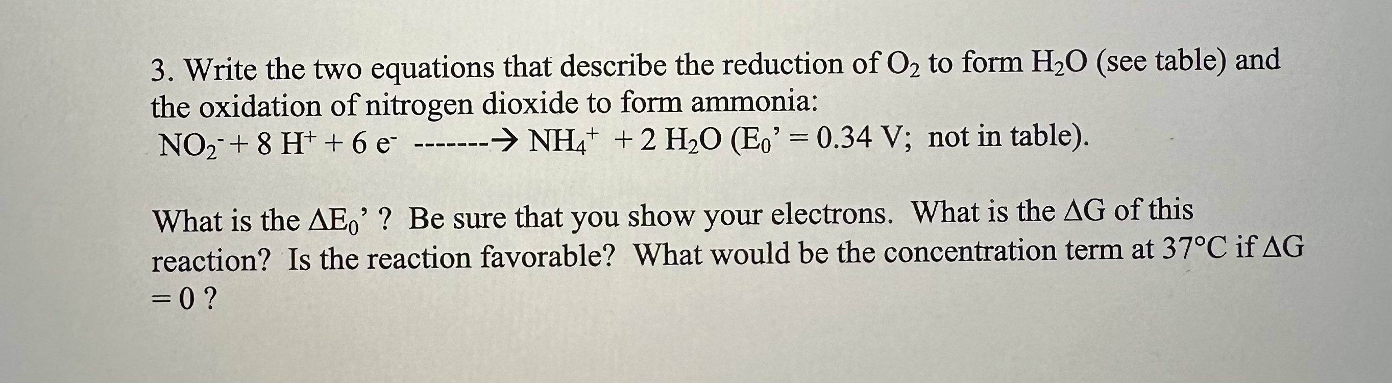 Solved Write the two equations that describe the reduction | Chegg.com