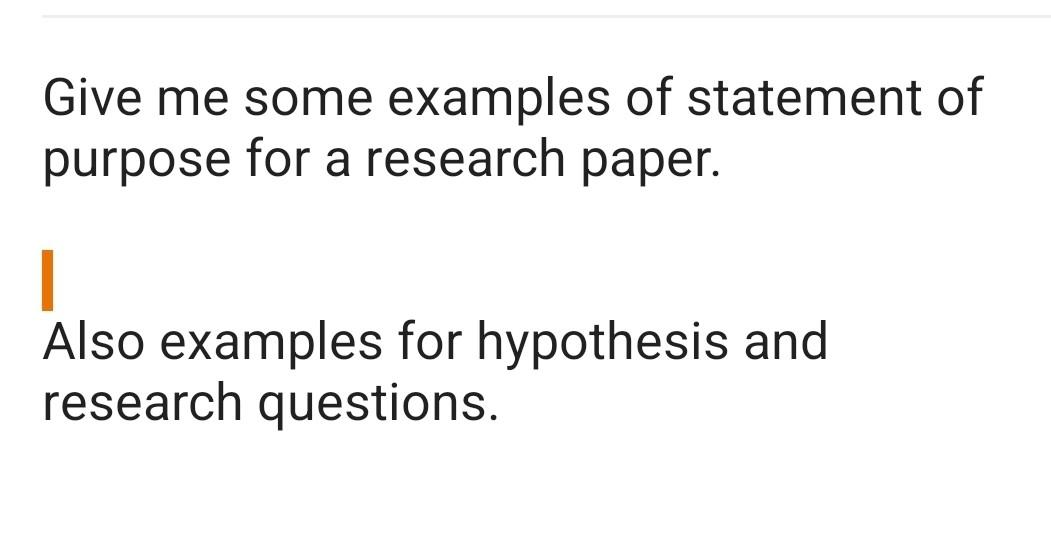 Give me some examples of statement of purpose for a | Chegg.com