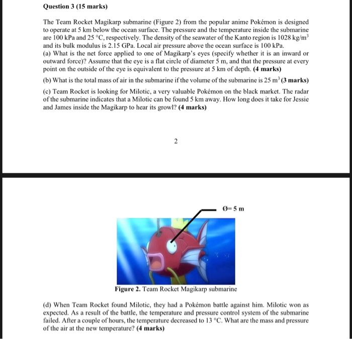 Question 3 (15 marks) The Team Rocket Magikarp | Chegg.com