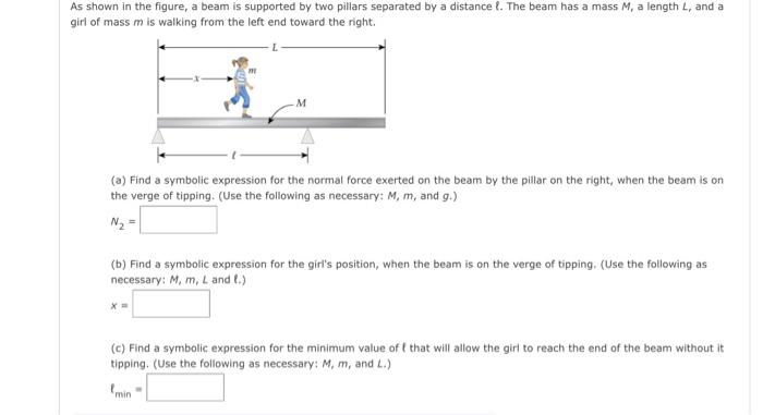 Solved As shown in the figure, a beam is supported by two | Chegg.com