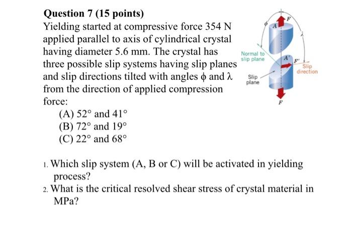 Solved Question 7 (15 points) Yielding started at | Chegg.com