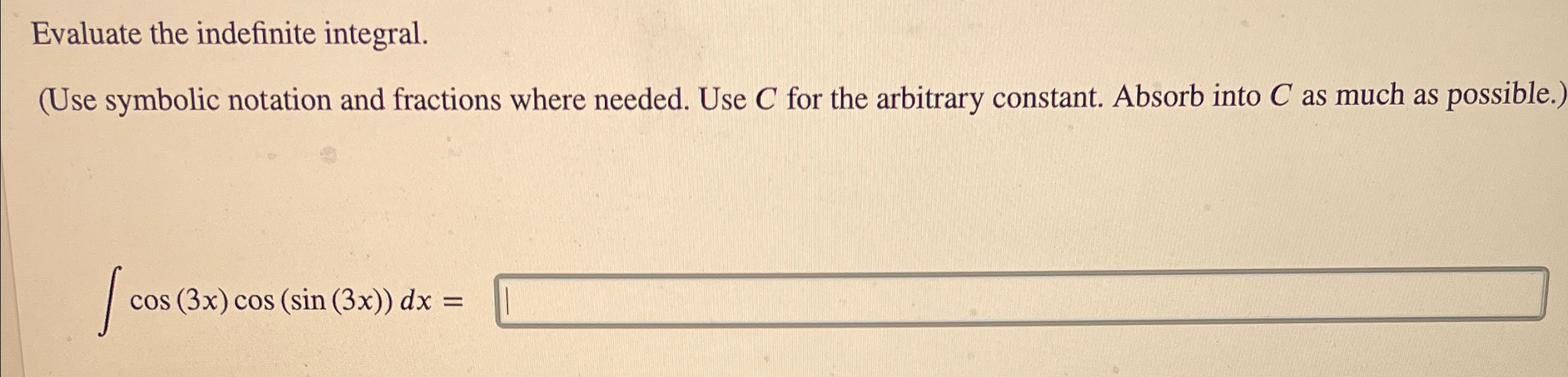 Solved Evaluate the indefinite integral.(Use symbolic | Chegg.com
