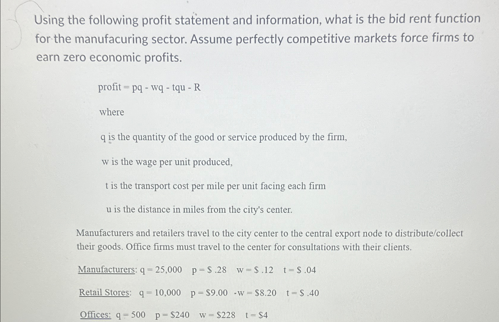 Solved Using the following profit statement and information, | Chegg.com