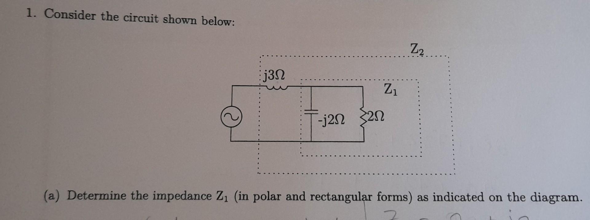 Solved 1. Consider the circuit shown below: (a) Determine | Chegg.com