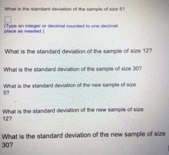 Solved Each of the following three data sets represents the | Chegg.com