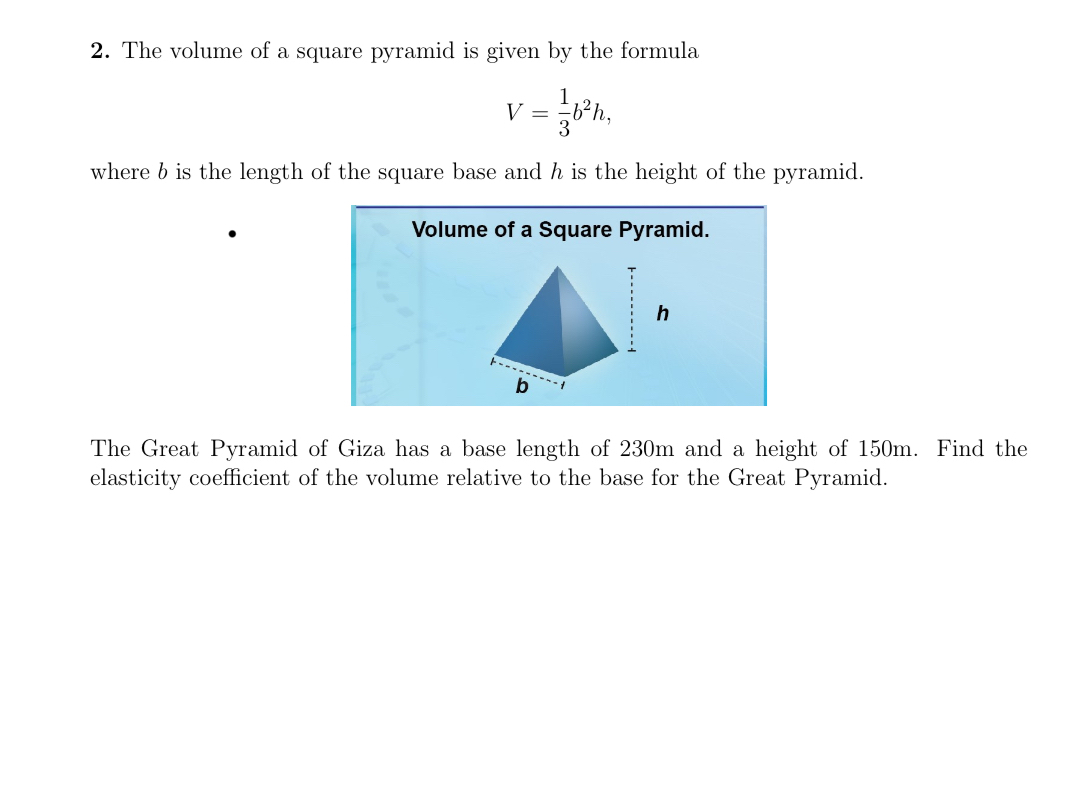 Solved The volume of a square pyramid is given by the | Chegg.com