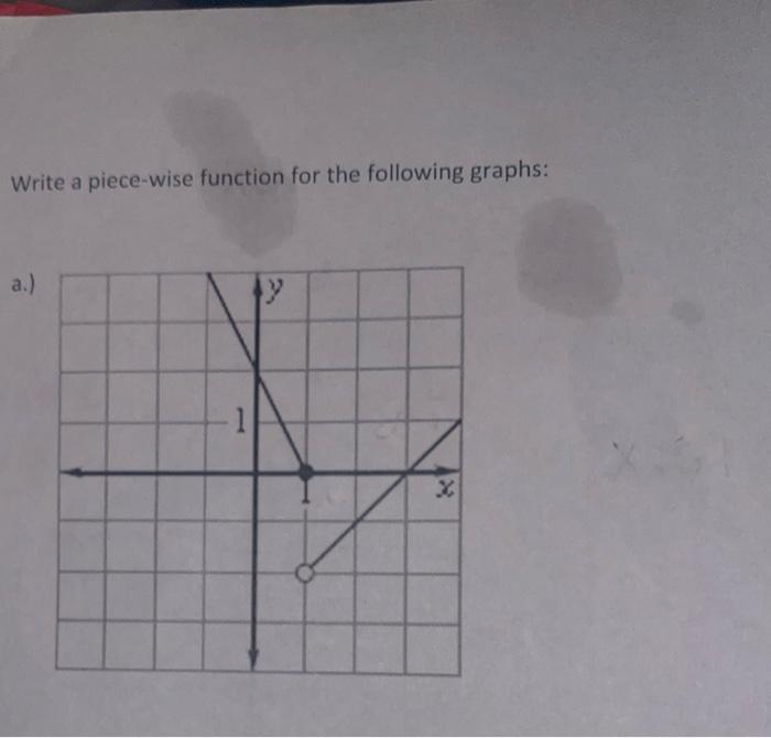 Solved Write a piece-wise function for the following graphs: | Chegg.com