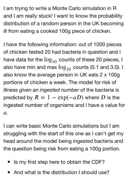 Solved I am trying to write a Monte Carlo simulation in R | Chegg.com