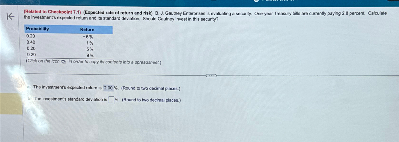 Solved (Related to Checkpoint 7.1) (Expected rate of return | Chegg.com