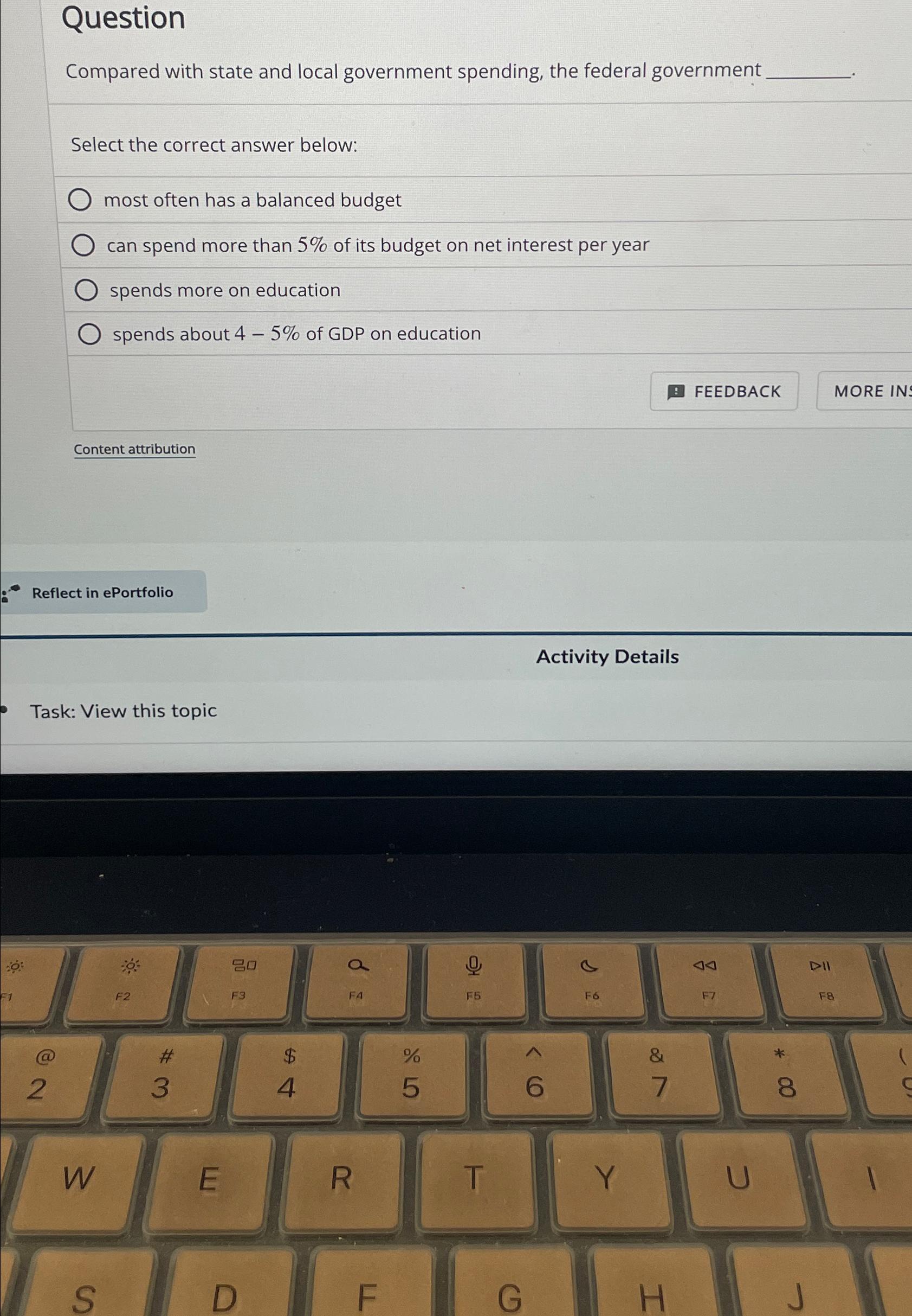 Solved QuestionCompared with state and local government | Chegg.com