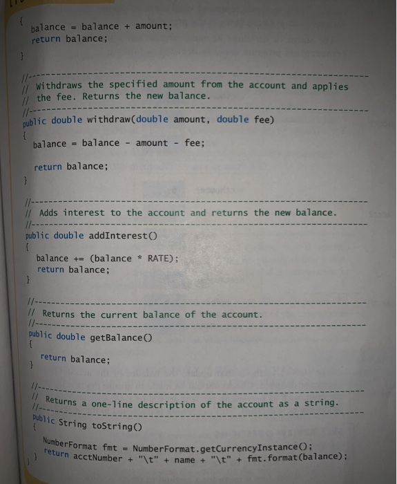 Solved Modify the Account class so that it also permits an | Chegg.com
